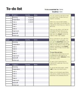 Project Task List Template - Office Templates